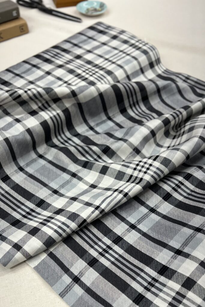 Black Plaid Japanese Cotton Twill - Joan’s Fine Fabric